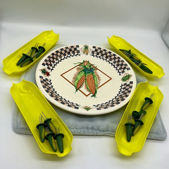 Fresh Garden | Dining | Ceramic Corn Dinnerdisplay Plate With Corn Cob ...